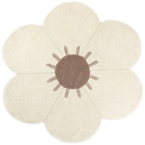 Krémový vlněný dětský koberec ø 90 cm Daisy – Nattiot