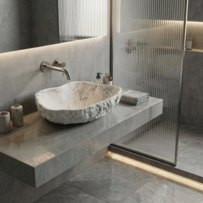 Rea Isla Marlo, umyvadlo na desku 490x370x140 mm, imitace kamene, REA-U3512