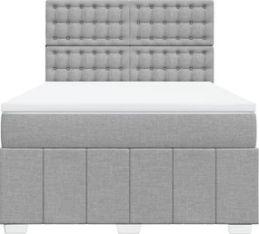 Box spring postel s matrací světle šedá 160 x 200 cm textil 3291733