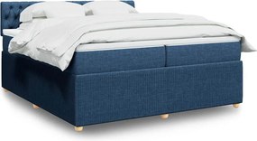 Box spring postel s matrací modrá 200x200 cm textil 3289876