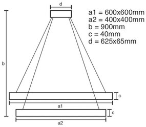 LED Stmívatelný lustr na lanku LED/90W/230V 3000-6500K + dálkové ovládání