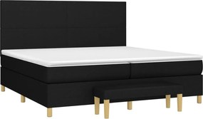 Box spring postel s matrací černá 200x200 cm textil 3137023