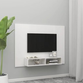 vidaXL Nástěnná TV skříňka bílá vysoký lesk 135x23,5x90 cm dřevotříska