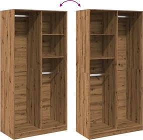 Šatní skříň dub artisan 100 x 50 x 200 cm kompozitní dřevo 3307773