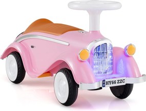 Costway Klasické vozidlo pro jízdu nohama na zem s klaksonem volantu s LED