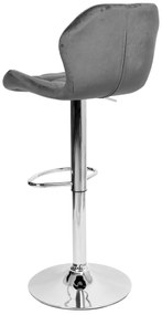 ViaDomo Via Domo - Barová židle Letizia - šedá - 46x106x35 cm