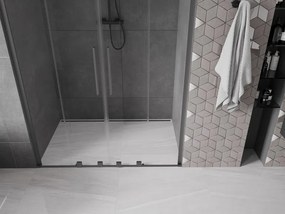 Mexen Velar L Duo, posuvné sprchové dveře do otvoru 150 cm, 8mm čiré sklo, broušený grafit, 871-150-003-02-95