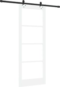 Posuvné dveře ORKDAL 83 x 211 cm Masivní borové dřevo a sklo 3332168