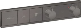 Hansgrohe RainSelect, baterie pod omítku na 2 spotřebiče, kartáčovaný černý chromová, 15380340