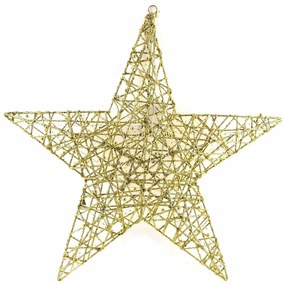 LED vánoční závěsná hvězda SANTA LILA 57 cm zlatá