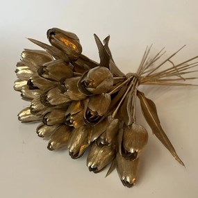 Umělé tulipány - zlaté barvy 43cm