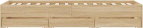 Rám postele se zásuvkami dub sonoma 90x200 cm kompozitní dřevo 3207296