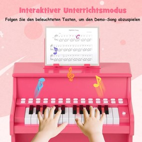 Costway 25 Keys Mini Digital Piano Dětské elektrické piano s nastavitelnou