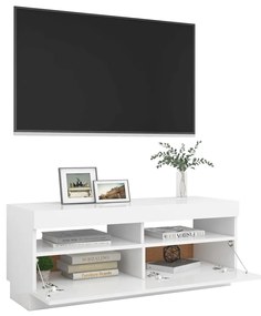 TV skříňka s LED osvětlením bílá 100 x 35 x 40 cm