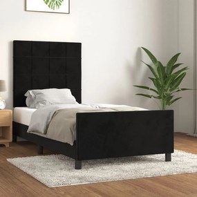 Rám postele s čelem černý 90x200 cm samet 3125735