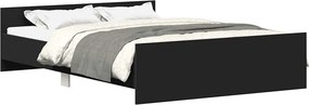 Rám postele s hlavovým a nožním čelem černý 150 x 200 cm 3203755