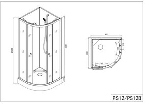 RAKOUSKÝ produkt - Sprchový box OCEÁN 80x80x203 Velikost: 80x80