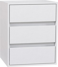 HOMCOM Moderní Komoda se 3 Zásuvkami do ložnice a chodby, Dřevotříska, 40x30x50,5 cm, Bílá | Aosom