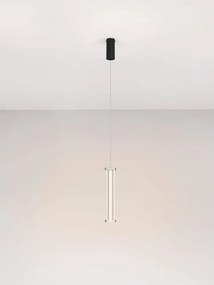 Matně černé/v matně stříbrné barvě kovové LED stmívatelné závěsné svítidlo se stínidlem z akrylového skla ø 6 cm Pheme – Nova Luce