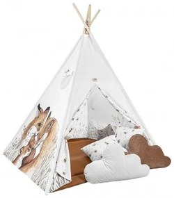 lovel.cz Detský stan teepee Forest Fox + podložka + 4 vankúše