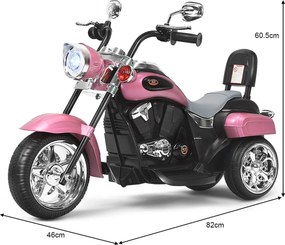 Costway 6 Elektrický motocykl V Motocykl na baterie s hudbou – 91 × 48 × 64 cm