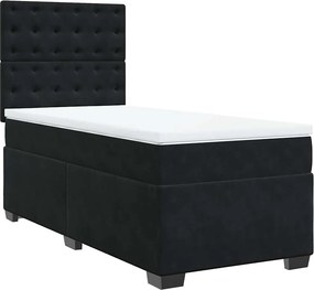 Box spring postel s matrací černá 90x190 cm samet 3293100