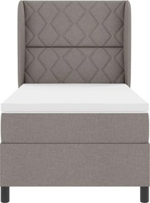 Postel s boxspringem s čelo Taupe 100 x 200 cm textil 3340617