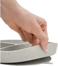 KikkaBoo Talíř dělený s přísavkou Platinum Silicone Sand / od 6 měsíců