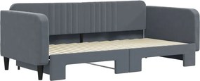 Válenda s přistýlkou tmavě šedá 100 x 200 cm samet 3197071