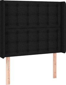 Box spring postel s matrací a LED černá 90x200 cm textil 3139167