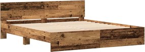 Rám postele s čelem s čelo Staré dřevo 203 x 185 x 70 cm 3378499