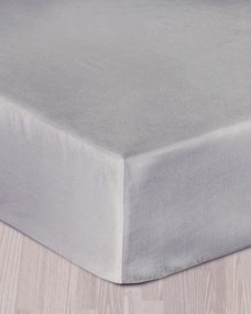 Saténové napínací prostěradlo světle šedé 90 × 200 cm