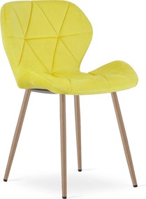 Jídelní židle MANGO VELVET, žlutá