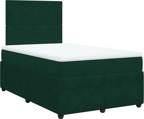 Box spring postel s matrací tmavě zelená 120 x 200 cm samet 3294607