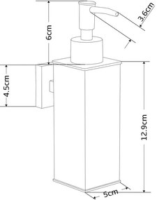 Mexen příslušenství, dávkovač mýdla kvadrat, zlatá, 70628-50