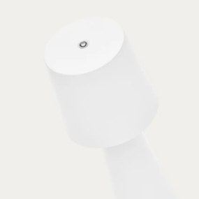 OnaDnes -20% Bílá kovová zahradní stolní LED lampa Kave Home Arenys S