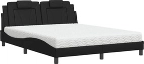 Postel Viana s matrací černá 160 x 200 cm umělá kůže 3208803