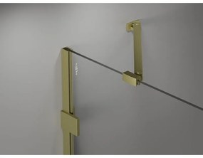 Mexen Lunar Duo, výklopný sprchový kout 105 x 105 cm, 8mm čiré sklo, zlatý matný profil, 834-105L-105P-55-00