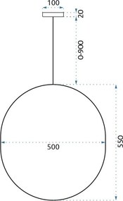 Toolight - LED závěsné stropní svítidlo APP967-1CP, černá, OSW-06110