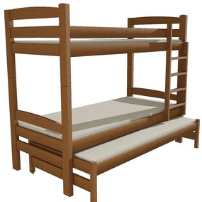 Patrová postel s výsuvnou přistýlkou PPV 017 90 x 190 cm - DUB