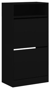 Botník černý 60 x 34 x 116 cm kompozitní dřevo - Default Title