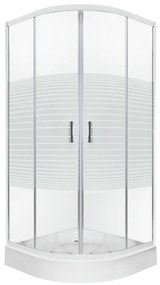 Novoterm Čtvrtkruhový sprchový kout NV-Madera 90x90 chrom/potisk - bez vaničky