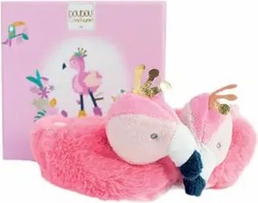 Doudou Dárková sada - Sada prvních botiček plameňák 0-6 měsíců