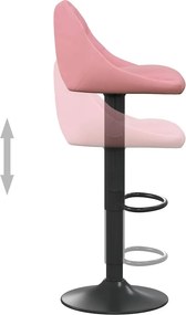 Barová židle růžová samet 335343