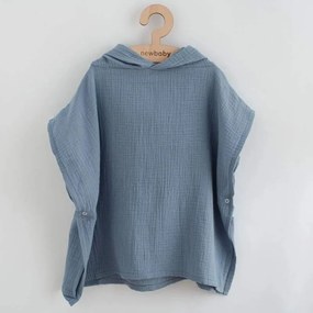 Dětské mušelínové pončo New Baby Feeling modrá 50 cm velikost S