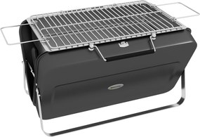 Kompaktní gril Outsunny Mini Charcoal BBQ s designem kufříku pro zahradu, kempování a piknik, skládací, rozměry 47L x 30W x 28H cm | Aosom