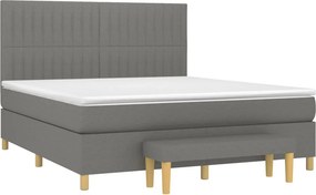 Box spring postel s matrací tmavě šedá 160x200 cm textil 3137326
