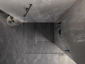 Mexen Lunar-B, výklopný sprchový kout pravý 90 x 90 cm, 8mm čiré sklo, profil grafit broušený, 832-090-090-66-00-P
