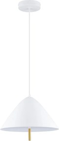 Bílé kovové LED závěsné svítidlo s kovovým stínidlem ø 40 cm Oros – Nova Luce