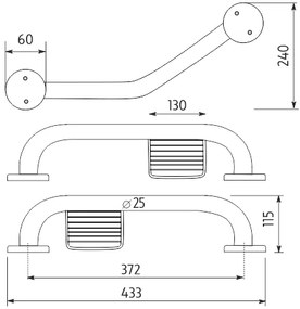 Nimco Madlo lomené s mýdelníkem 433x25 mm - BM 7035LZ-18